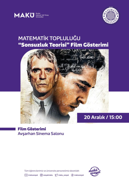 Matematik Topluluğu / "Sonsuzluk Teorisi" Film Gösterimi